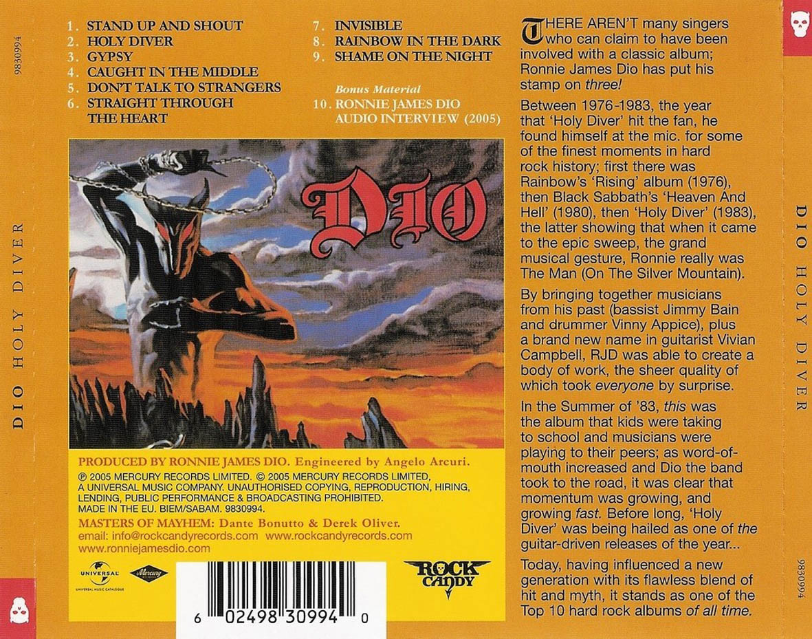 Dio Holy Diver : Back | CD Covers | Cover Century | Over 1.000.000 ...
